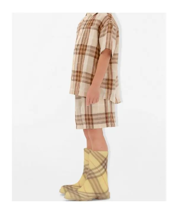 Burberry Check Linen Shorts