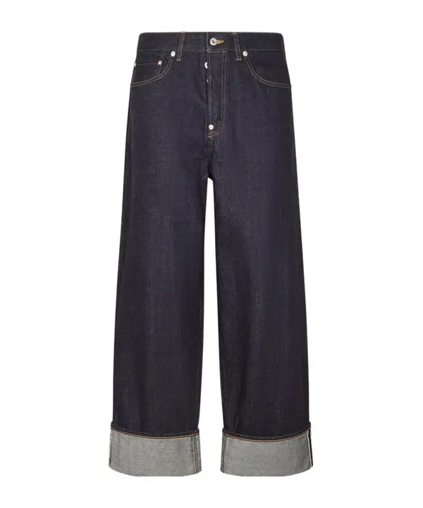 Kenzo Turn Up Wide Fit Jeans In Japanese Denim