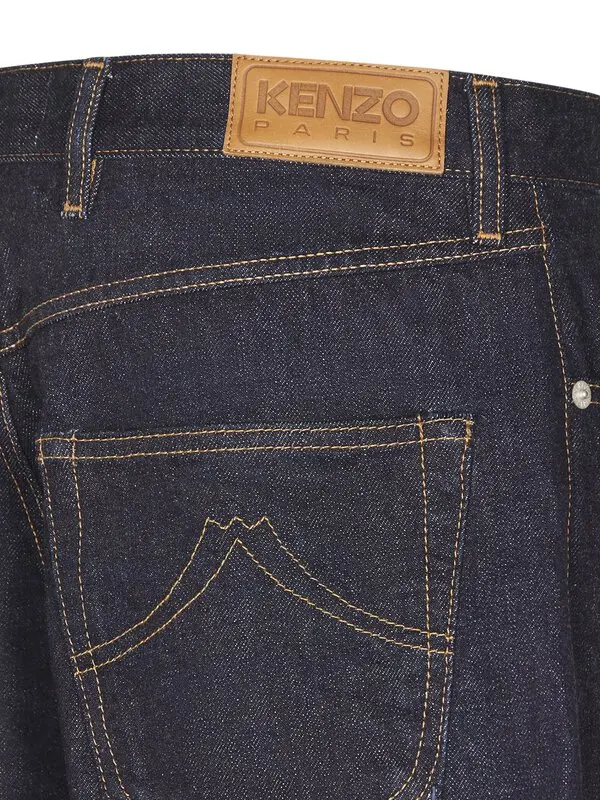 Kenzo Turn Up Wide Fit Jeans In Japanese Denim