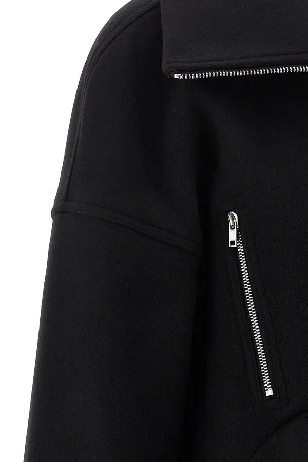 Rick Owens High-neck Zip-up Jacket With Asymmetrical Hem