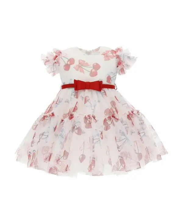 Monnalisa Printed Ruffled Mini Dress