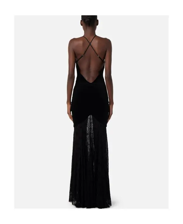 Elisabetta Franchi Sheer Tulle Maxi Dress