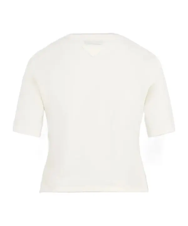 Prada Short Sleeve Crewneck T-shirt With Logo Detail