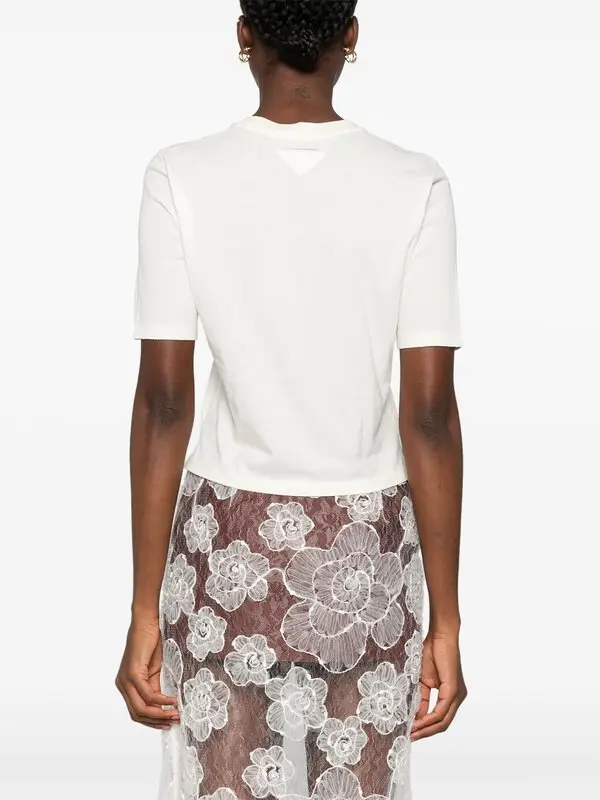 Prada Short Sleeve Crewneck T-shirt With Logo Detail
