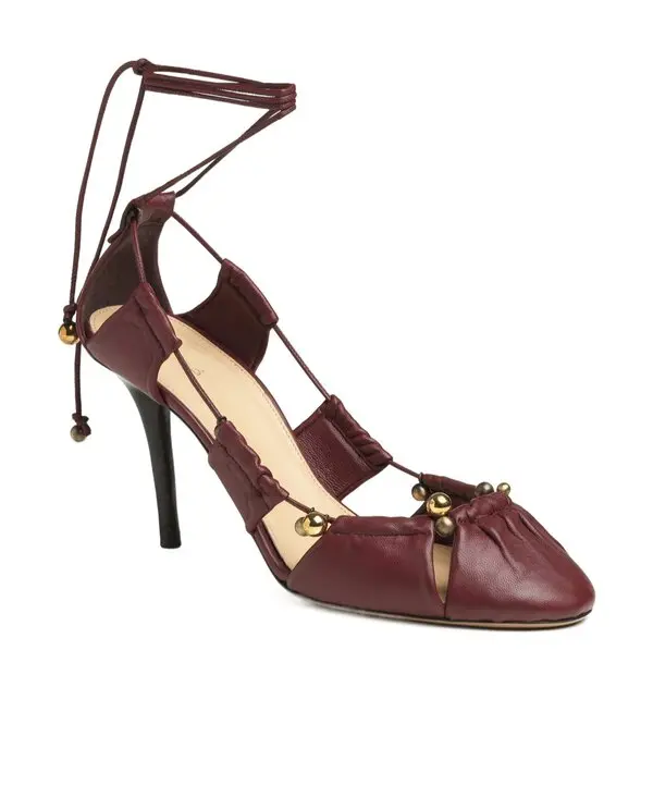 Chloé Luna Knotted Strap Pumps - Storm Red