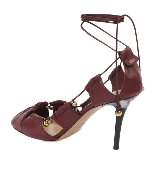 Chloé Luna Knotted Strap Pumps - Storm Red