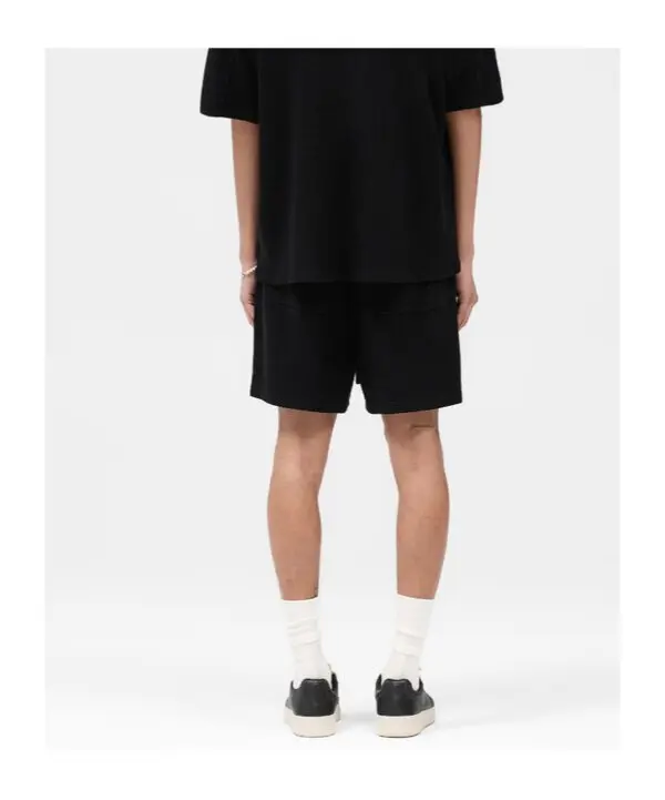 REPRESENT Waffle Shorts With Tonal Embroidered Logo - Black