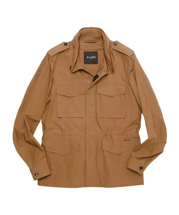 MOORER Denver-25" Jacket With Concealed Zip And Flap Pockets - Brown