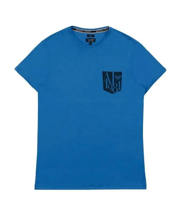 Emporio Armani Printed Round-collar Short-sleeved T-shirt