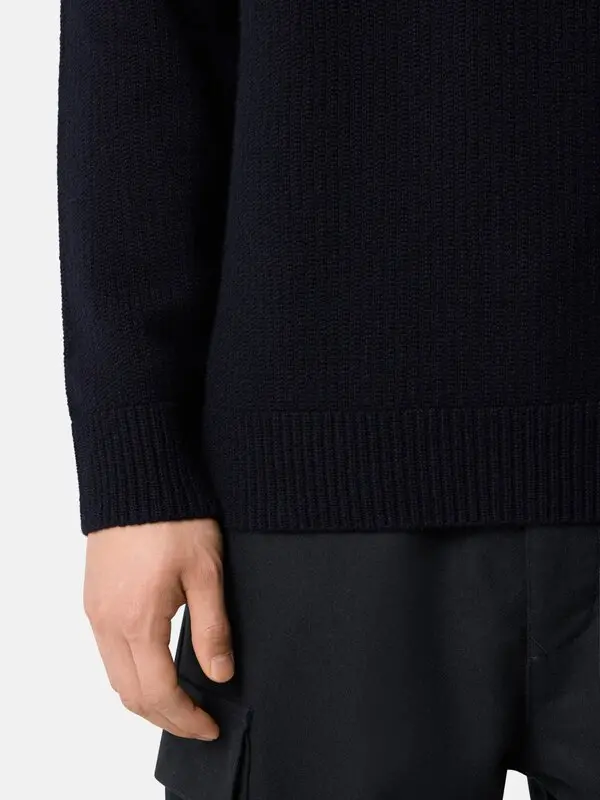 Stone Island Logo Patch Crewneck Jumper - Navy