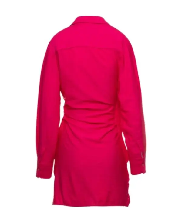 Jacquemus Bahia Twisted Shirt Dress - Red