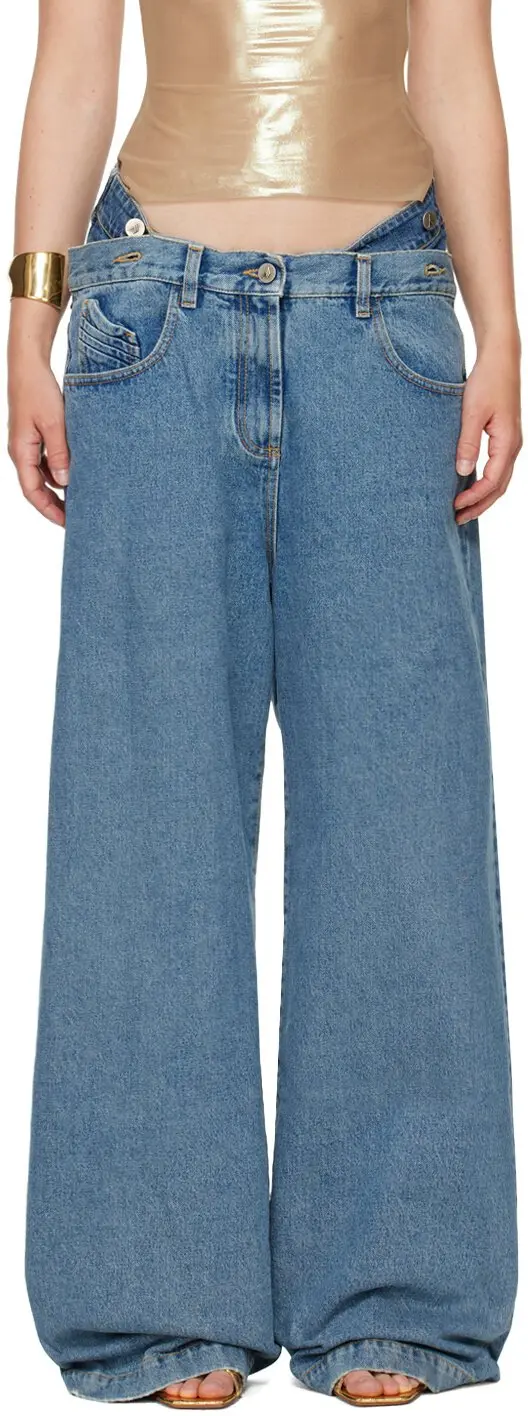 Attico Logo Patch Straight-leg Jeans