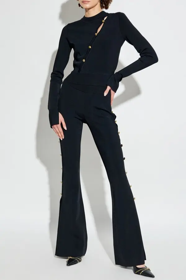 Versace Button-detailed Flare Pants