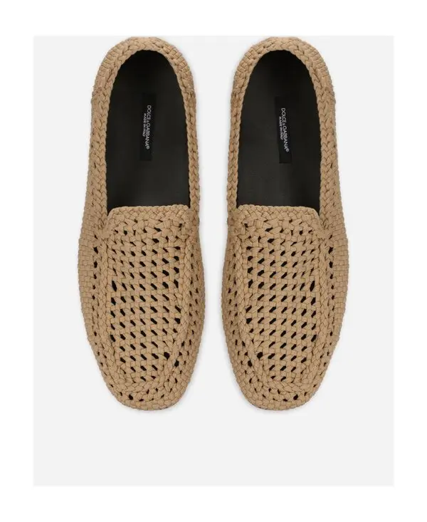 Dolce & Gabbana Woven Almond-toe Slip-on Loafers