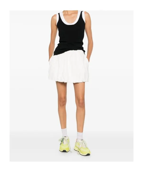 DUNST Bubble-hem Mini Skirt - White