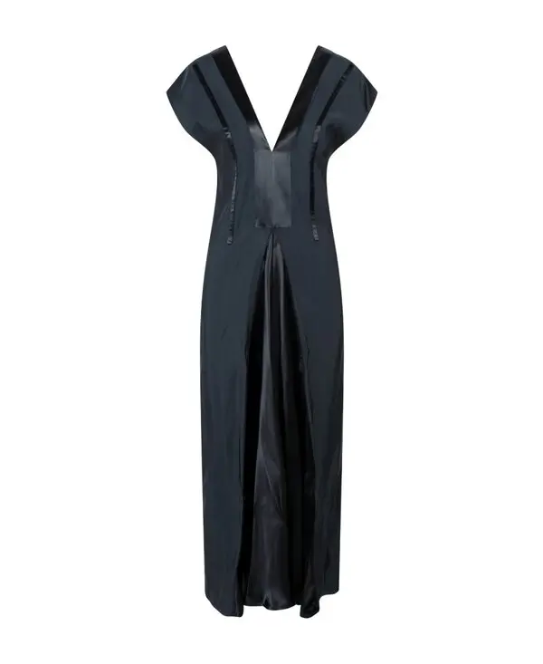 Bottega Veneta Sleeveless V-neck Maxi Dress With Pleated Details