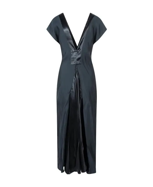 Bottega Veneta Sleeveless V-neck Maxi Dress With Pleated Details
