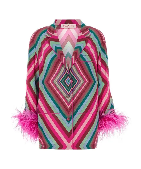Valentino Garavani Geometric Print Long Sleeve Shirt