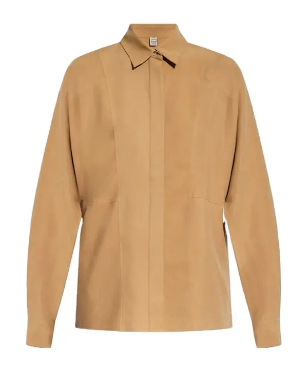 TOTEME Long Sleeve Collared Shirt - Nude