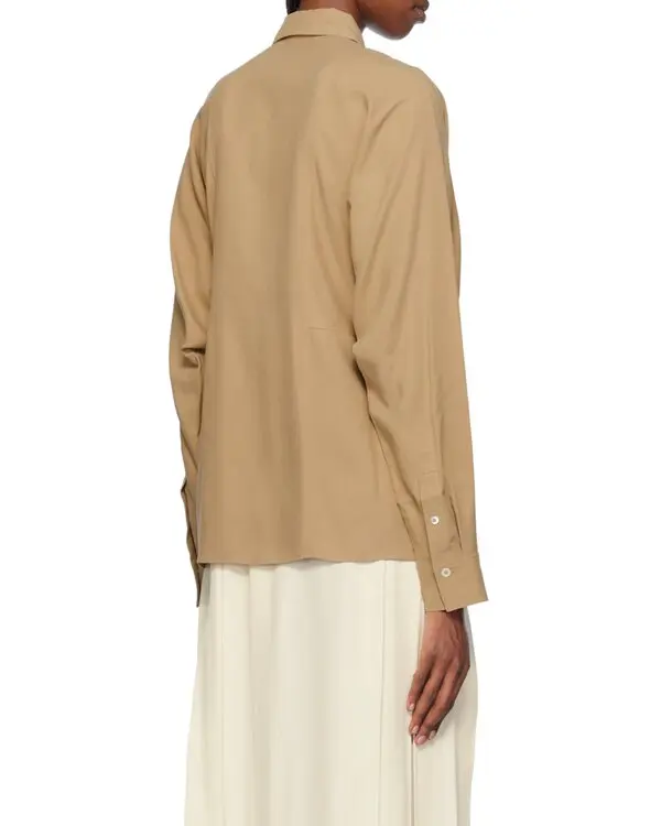 TOTEME Long Sleeve Collared Shirt - Nude