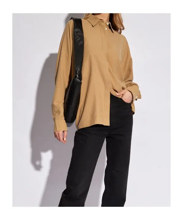 TOTEME Long Sleeve Collared Shirt - Nude
