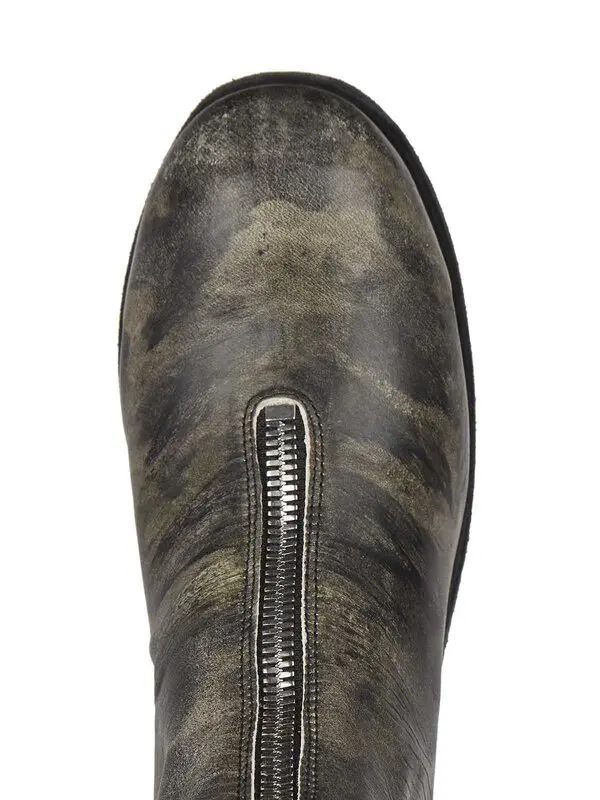 Guidi Pattern Front Zip Ankle Boots