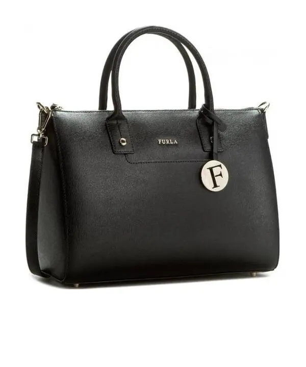 Furla Logo Details Handbag - Black
