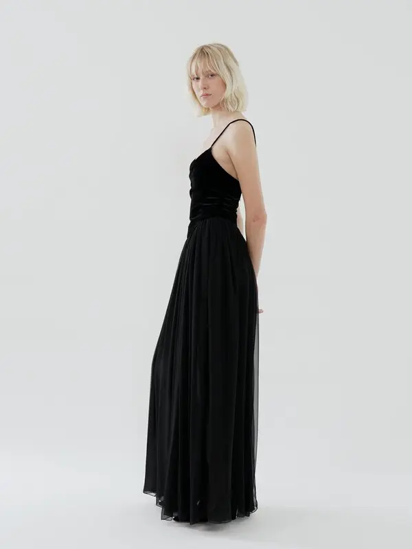 Chloé Velvet And Chiffon Maxi Dress
