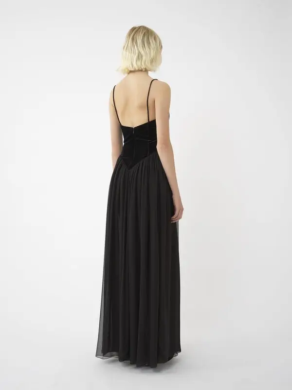 Chloé Velvet And Chiffon Maxi Dress