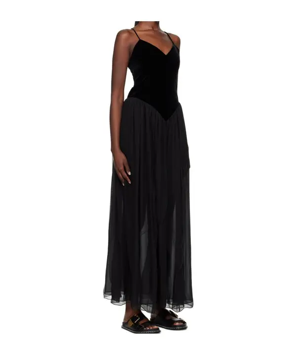 Chloé Velvet And Chiffon Maxi Dress