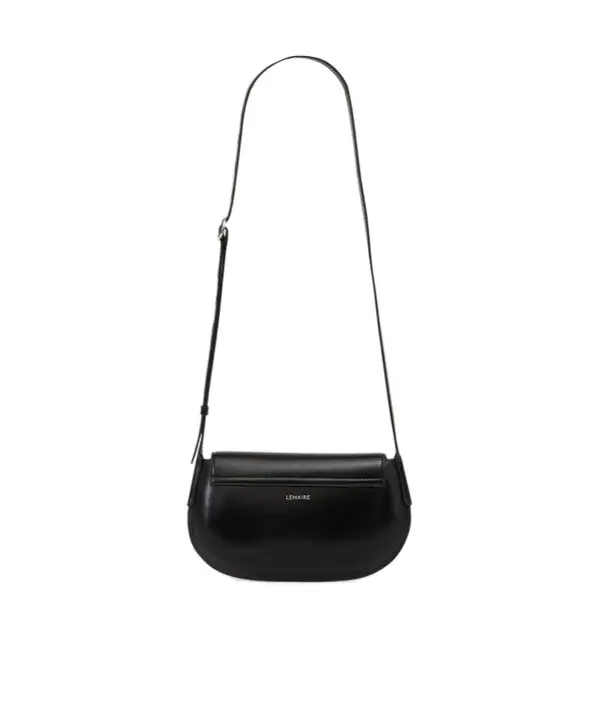 LEMAIRE Belly Leather Shoulder Bag - Black