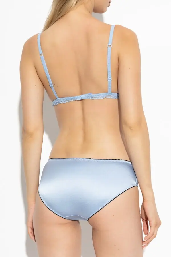 Dolce & Gabbana Dolce Gabbana Lace Detailed Satin Triangle Bra