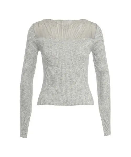 Pinko Long-sleeved Ribbed Jumper - Gray