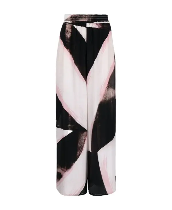 Alexander McQueen Color-block Wide Leg Pants - Black