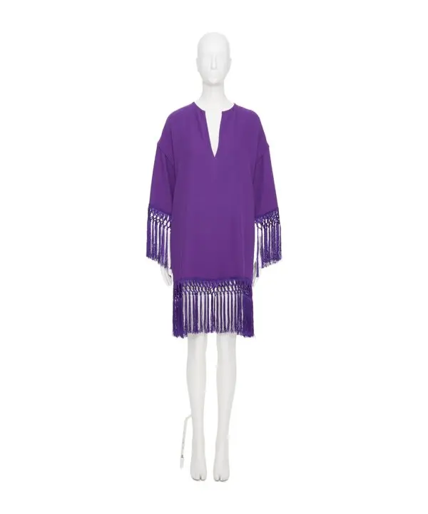 Valentino Garavani Cady Couture Fringed Dress