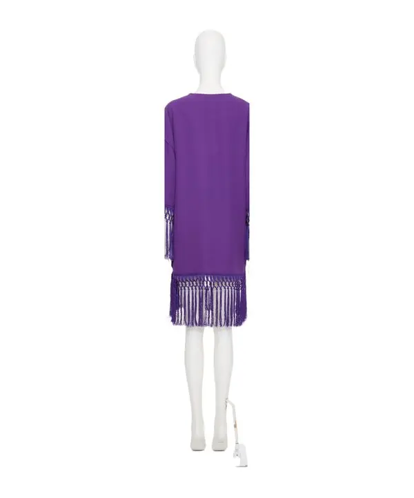 Valentino Garavani Cady Couture Fringed Dress