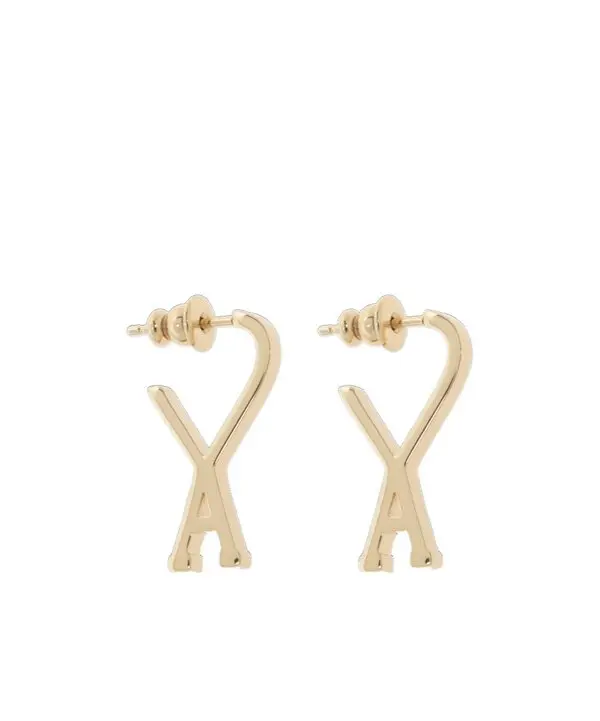 Ami De Coeur Small Hoop Earrings In Gold-plated Brass - Golden