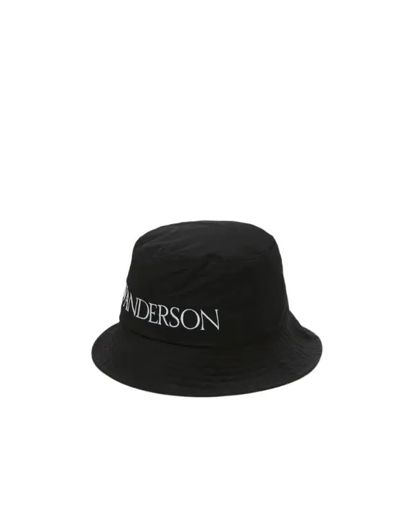 J.W.ANDERSON Logo Embroidered Wide Brim Bucket Hat - Black