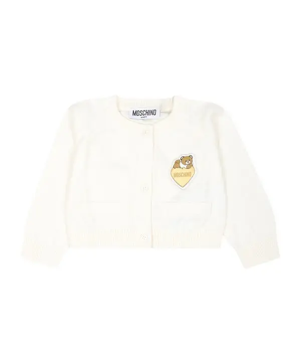 Moschino Patch Cardigan - White