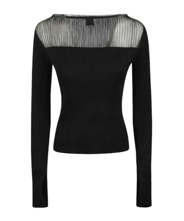 Pinko Colime Jumper With Crew Neck And Long Sleeves - Black