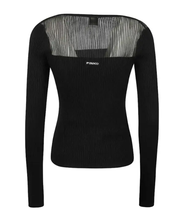 Pinko Colime Jumper With Crew Neck And Long Sleeves - Black