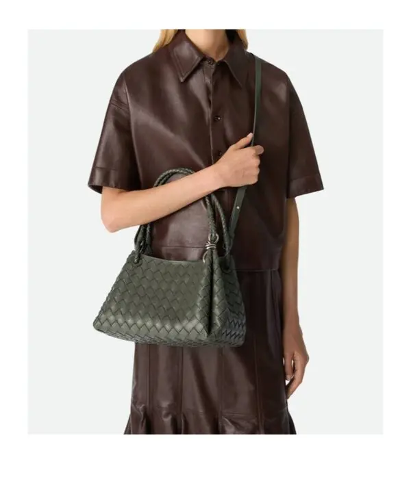 Bottega Veneta Intrecciato Leather Shoulder Bag - Pickle