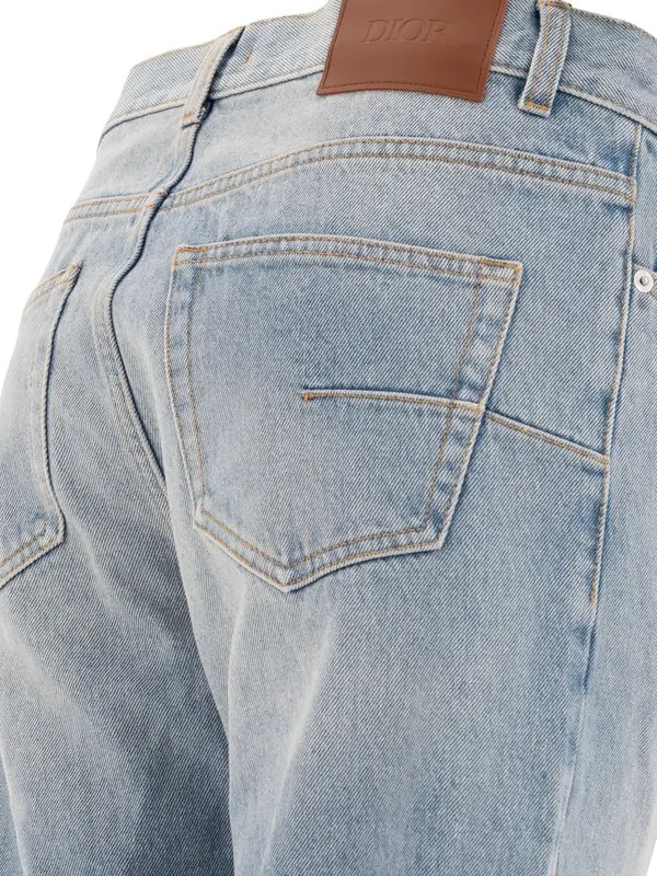 Dior Logo Patch Straight Leg Jeans