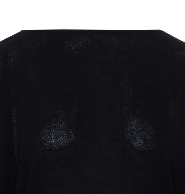 TOTEME Drop Shoulder Boat Neck Top - Black