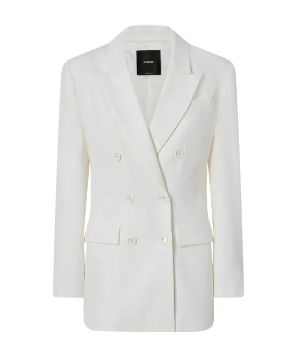 Pinko Double-breasted Blazer - White