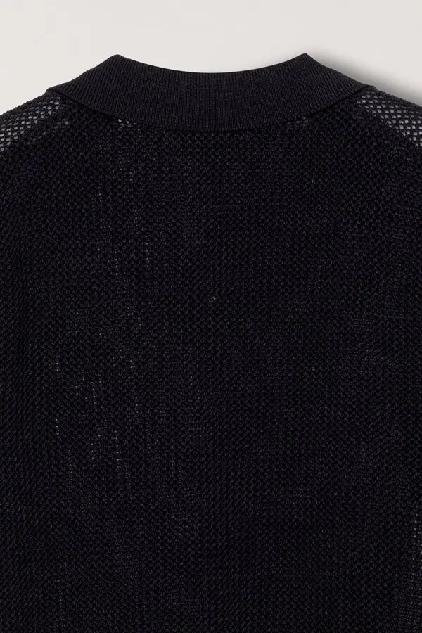 DUNST Short-sleeved Knit Polo Shirt - Black