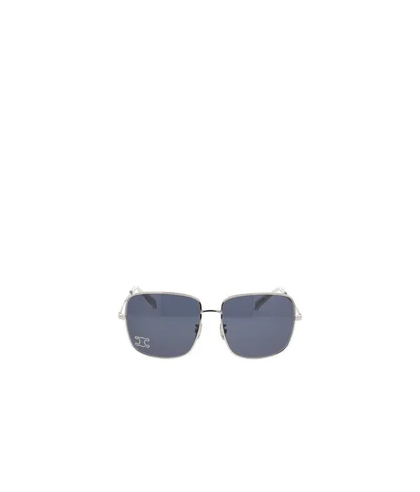 Celine Triomphe Rhinestone 01 Sunglasses In Metal With Crystals - Gray