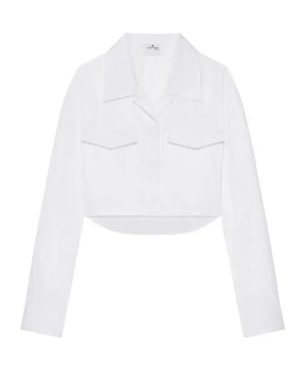 COURREGES Cropped Poplin Shirt - Traditional White