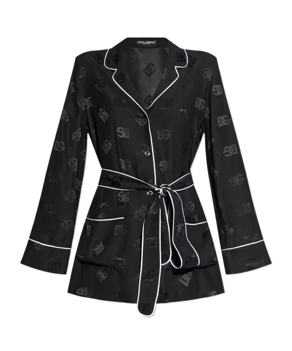Dolce & Gabbana All-over Dg Logo Jacquard Pajama Shirt