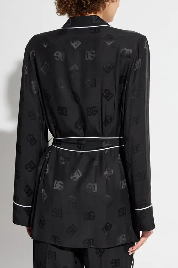 Dolce & Gabbana All-over Dg Logo Jacquard Pajama Shirt